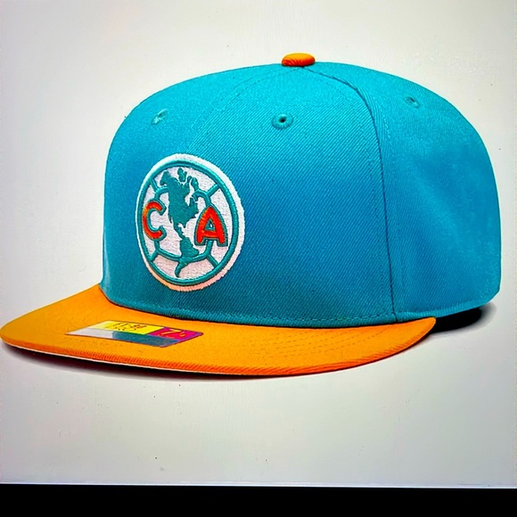 Accessories | Mens Teal Orange Club America Fitted Hat | Poshmark
